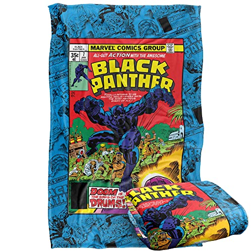 Black Panther Blanket, 36"x58" Black Panther No.7 Comic Cover Silky Touch Super Soft Throw Blanket