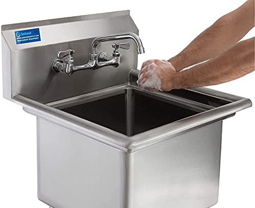 AmGood Stainless Steel Laundry Sink - 1 Compartment Laundry/Utility Room Sink with 10" Faucet. (22" Width x 20" Length)