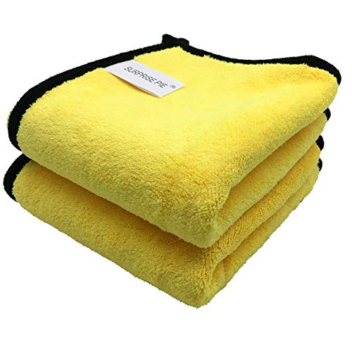 SURPRISE PIE Ultimate Microfiber Cleaning Cloth - Car Drying Towel 16x12 Inches - Scratch-Free, Lint-Free, and Super Absorbent for Drying, Detailing, Polishing, and Buffing - Machine Washable