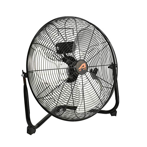 Aain® A010 20'' High Velocity Floor Fan, 3 Speed Settings, 6000 CFM black Industrial Metal Fan for Industrial, Professional Shop Garage