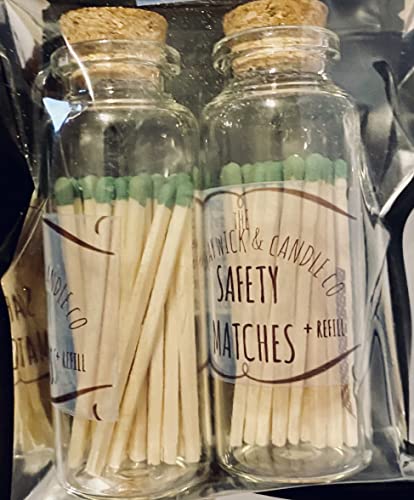 APOTHECARY SAFETY MATCH TWIN PACK W/REUSABLE (40ML) GLASS VIAL(2) WITH CORK LID, 25CT GO GREEN PER VIAL(50)+25CT REFILL=75CT TOTAL
