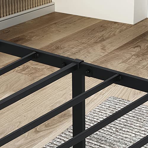 Metal Platform Bed Frame Twin Mattress Foundation Heavy-Duty Steel Slat Noise-Free Support with Headboard & Foot Board NO Boxing Spring Needed Under-Bed Storage Easy Assembly, Twin