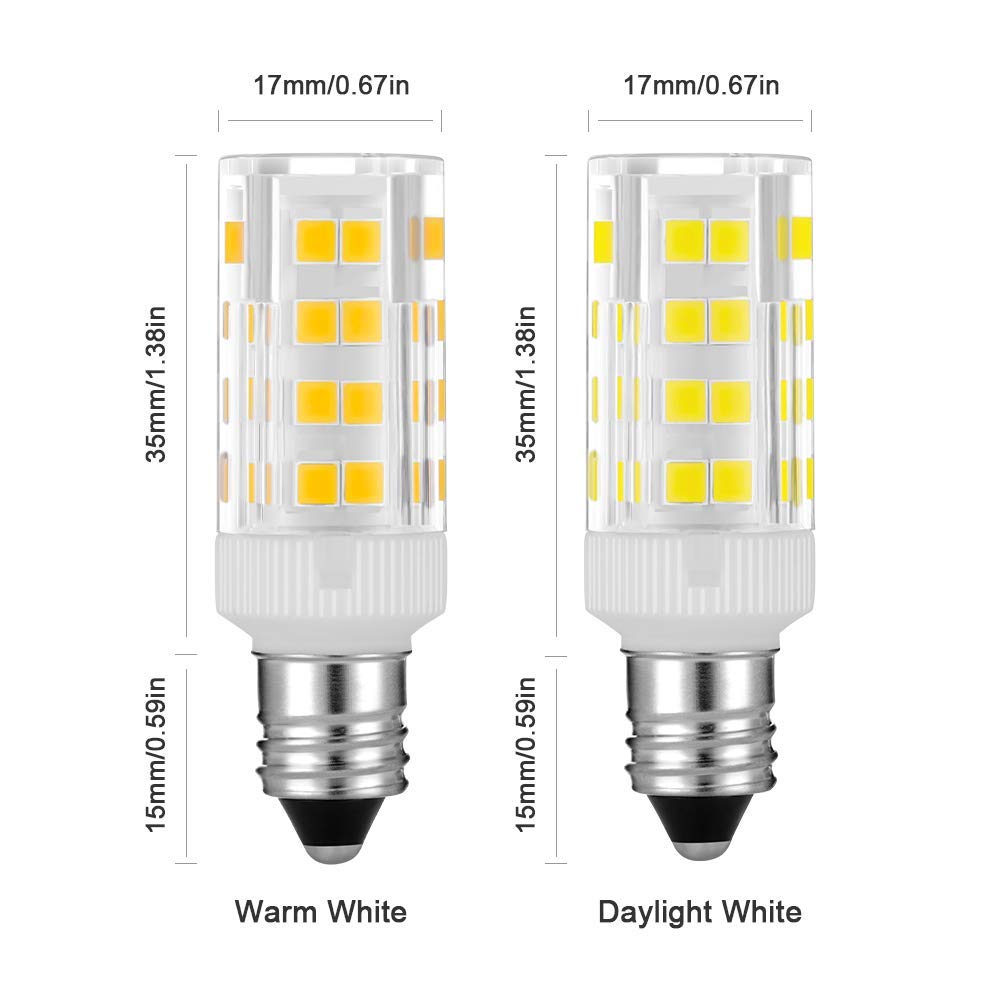 4-Pack LED JDE11 110V Warm White 3000k 40W-50W Equivalent Halogen Replacement Lights Replaces T4 T3 JD e11 Light Bulb.Mini Porcelain Candelabra Base