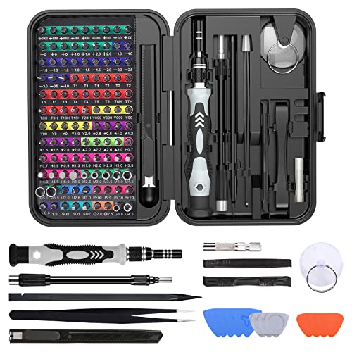 AMIR Precision Screwdriver Set, 132 in 1 Magnetic Screwdriver Set Kit, Electronics Repair Screwdrivers Tool Kit with 108 Magnetic Drill Bits for Repair Phone, Switch, Computer, etc