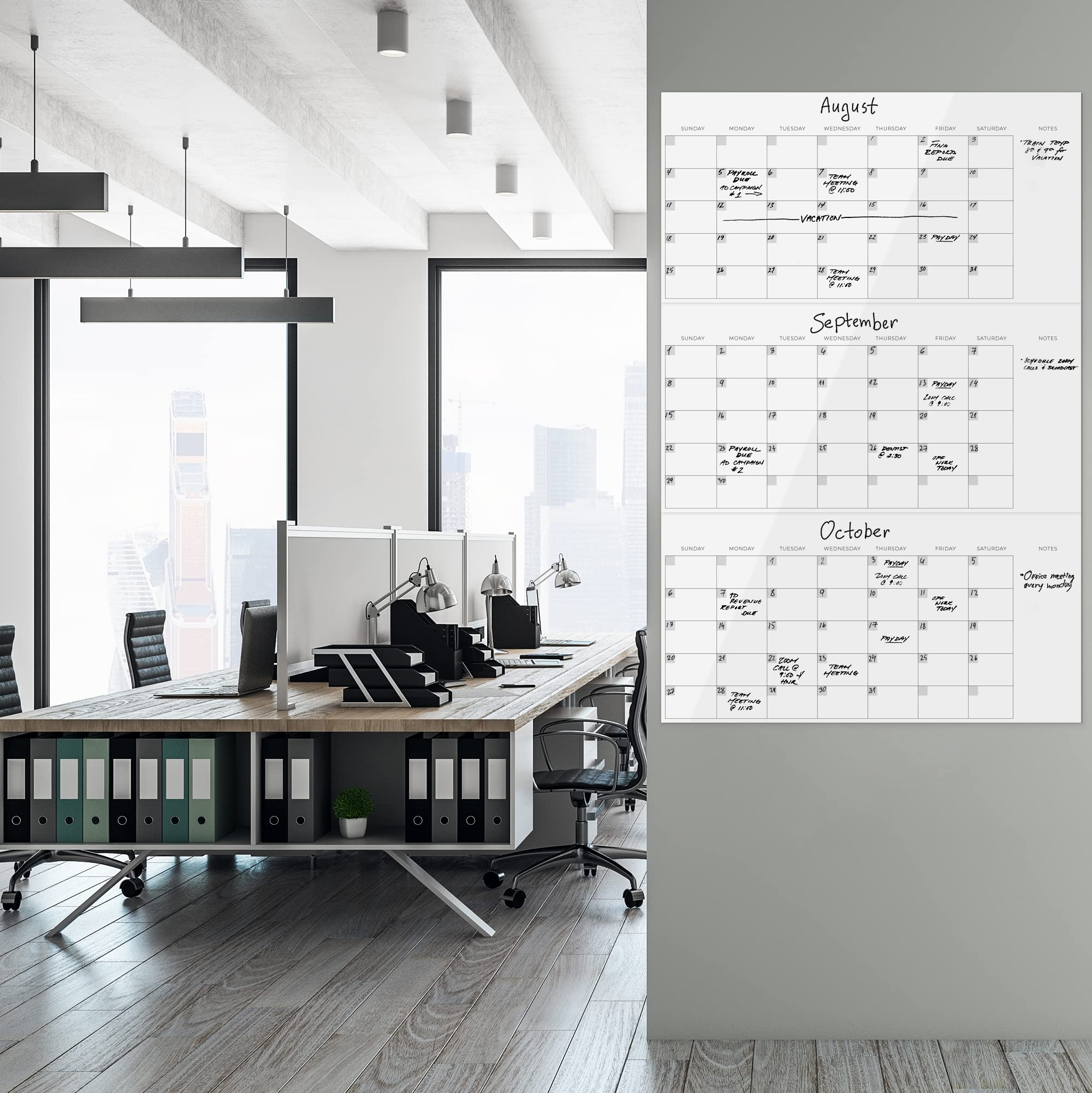 3 Month Dry Erase Wall Calendar for Easy Planning β Erasable 30" x 45" Calendar for White Boards - A Great Planner and Visual Organizer For Your Home or Office Wall