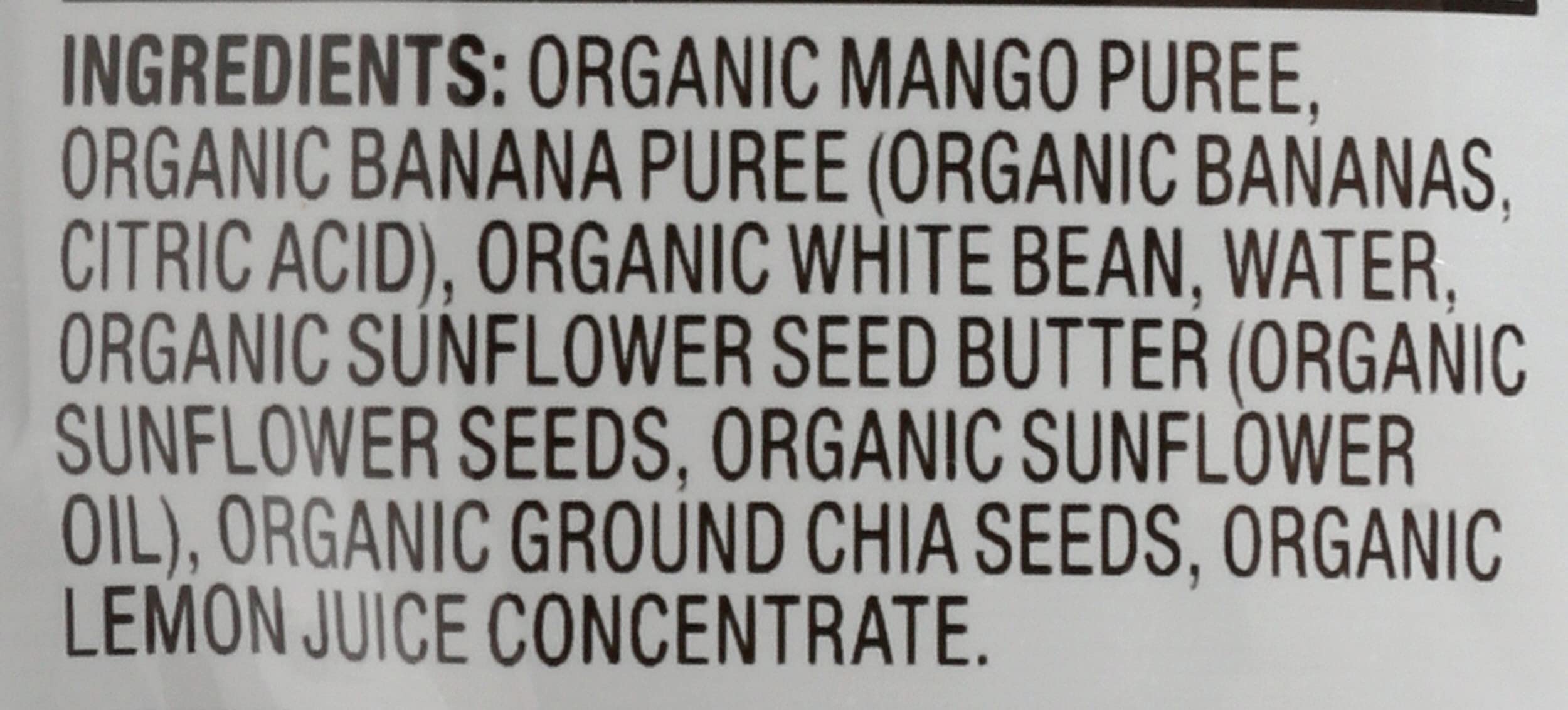 PLUM ORGANICS Organic Mighty Mango Banana Bean Sunbutter Chia, 4 OZ