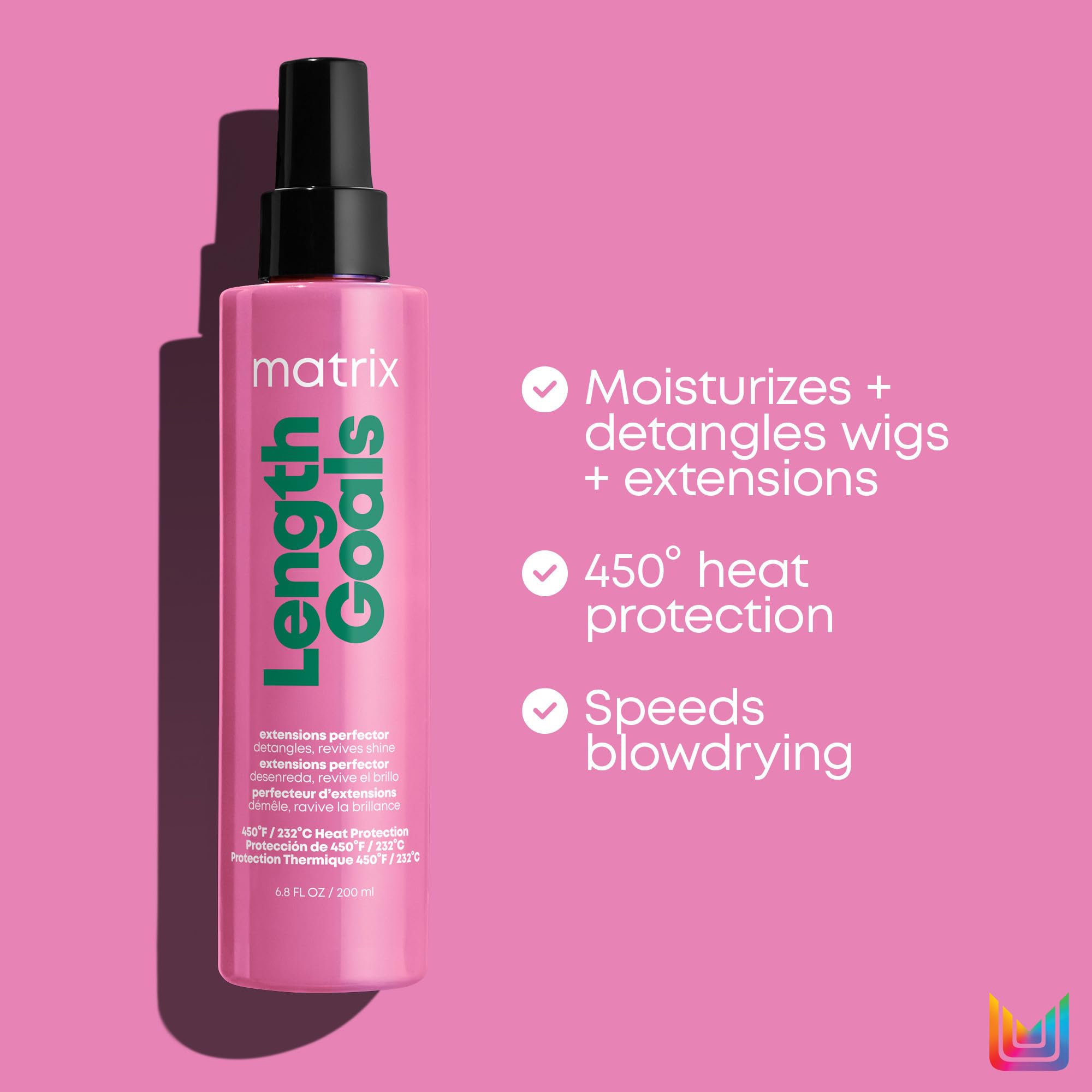 Matrix Length Goals Extensions Perfector Multi-Benefit Heat Protectant & Styling Spray | Leave-In Hair Treatment | For Damaged Hair | Professional Leave In Spray | Packaging May Vary | 6.8 Fl. Oz.