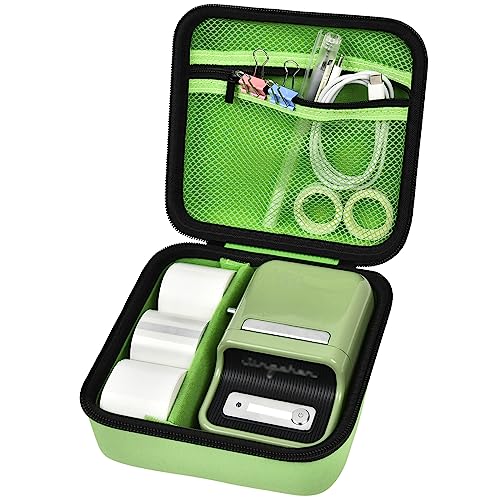 ALKOO Case Compatible with NIIMBOT B21 Label Maker Wireless Thermal Label Printer, Holder for Inkless Label Maker & Labeling Tapes Refills, with Mesh Pocket for Cable Accessories