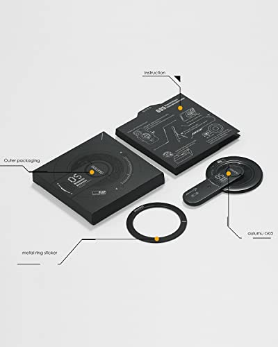 Aulumu G05 [4-in-1] Mag Safe Phone Grip [2023 Unique Design], Removable 360° Adjustable Phone Kickstand with Box Opener, Compatible with iPhone 14&13&12 Series (Black)