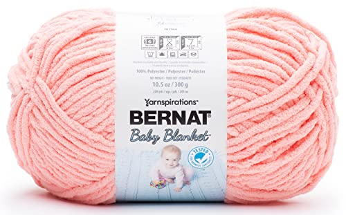 Bernat Baby Blanket - 4 Big Balls - with Needle Gauge (Coral Blossom)