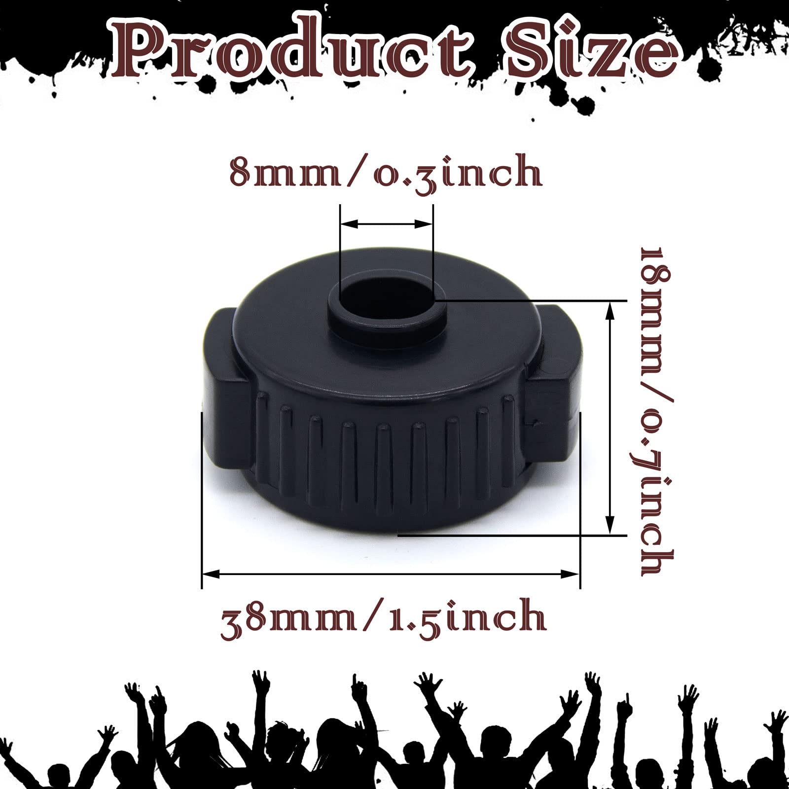 6 Pack Plastic Cymbal Nuts 8mm Quick-Set Cymbal Mate for Percussion Drum Kit, Quick Release Nut for Percussion Replacement Parts Accessories