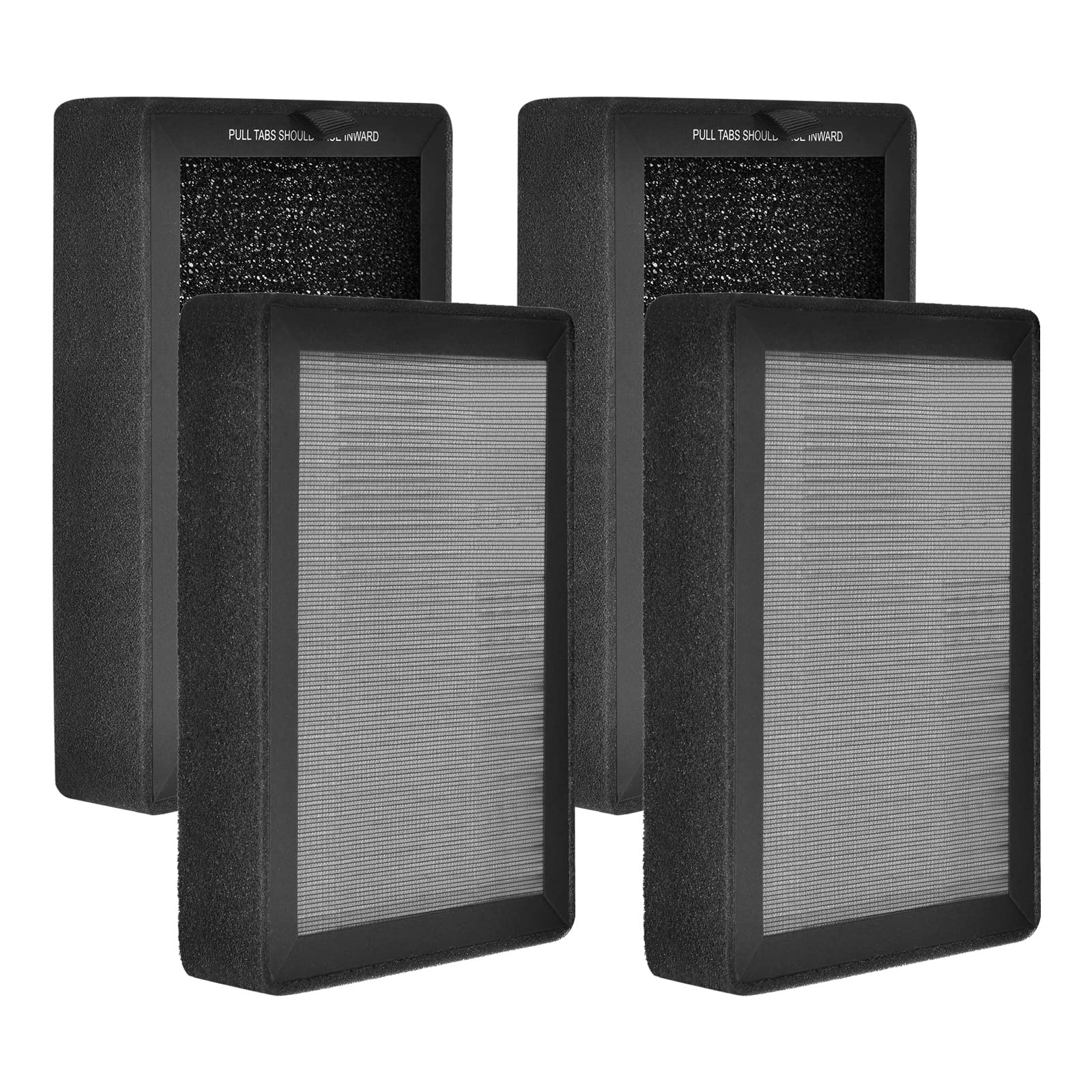 Aryavos LV-H128-RF Air Purifier Replacement Filter Compatible for LEVOIT LV-H128 PUURVSAS (HM669A) ROVACS (RV60), 3-in-1 Pre, H13 True HEPA, 3-Stage Filtration Activated Carbon Filter - 4 Pack
