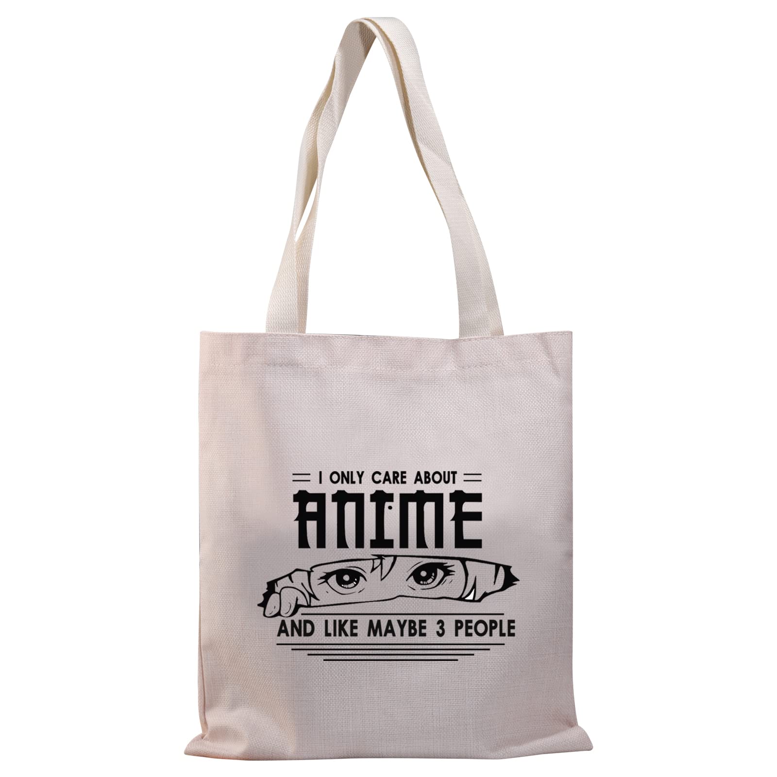 BDPWSS Anime tote bag for women Anime Lover Gifts I Only Care About Anime And Like Maybe 3 People Gift (Care about anime TG)