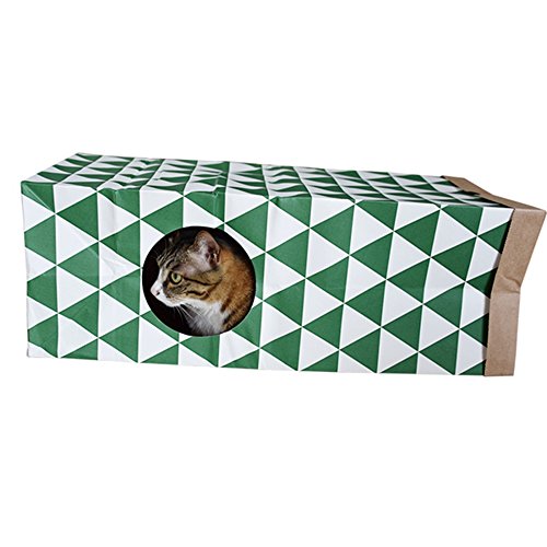 JZMYXA Cat Paper Bag Tunnel Toy Collapsible Tunnel for Rabbits, Kittens, Ferrets, Pet Paper House