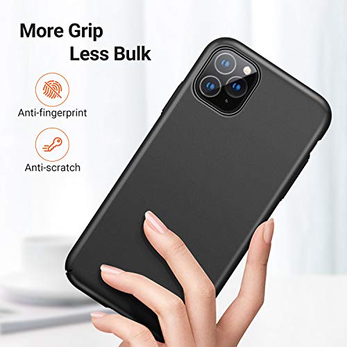 TORRAS 𝗨𝗽𝗴𝗿𝗮𝗱𝗲𝗱 Slim Fit Compatible for iPhone 11 Pro Max Case, [Thin as No Case on] [Silky Smooth Touch] Matte Finish Grip Hard Plastic Phone Cover Case for iPhone 11 Pro Max Cases, Black
