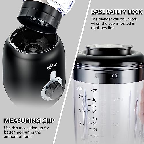 Blender, 2023 Upgrade 700W Shakes and Smoothies Blender with 40oz Countertop Blender Cup for Kitchen, 3-Speed for Crushing Ice, Puree, and Frozen Fruit with Autonomous Clean