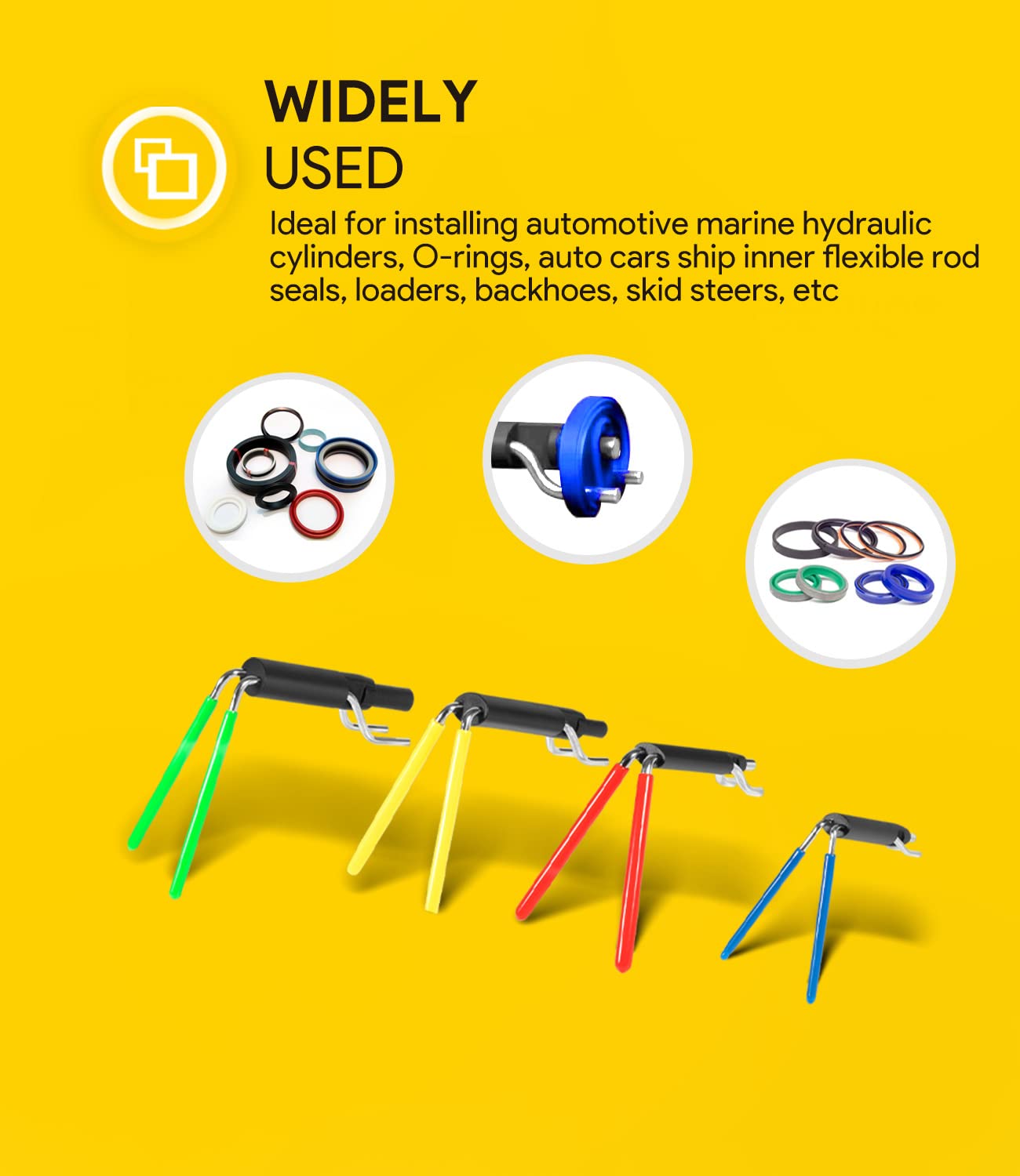 6 Pack Hydraulic Seal Installation Tools, Hydraulic Cylinder Piston Repair Rebuild Seal Kit, U-Cup Rod Seal Installation Tool Kits Upgraded Super Strong Seal Twistor Install Tool Set
