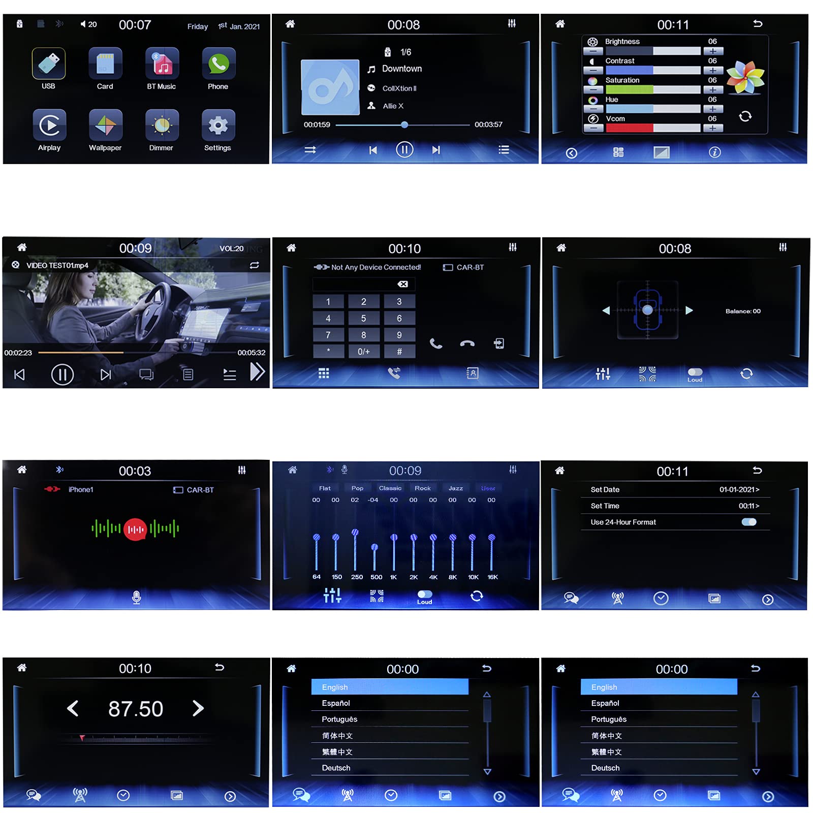 Binize Portable Carplay Screen Navigation, Portable 7 Inch Car Stereo Radio Compatible with Car Play & Android Auto, Touch Screen, Mirror Link ,Bluetooth for All Vehicles & Trucks