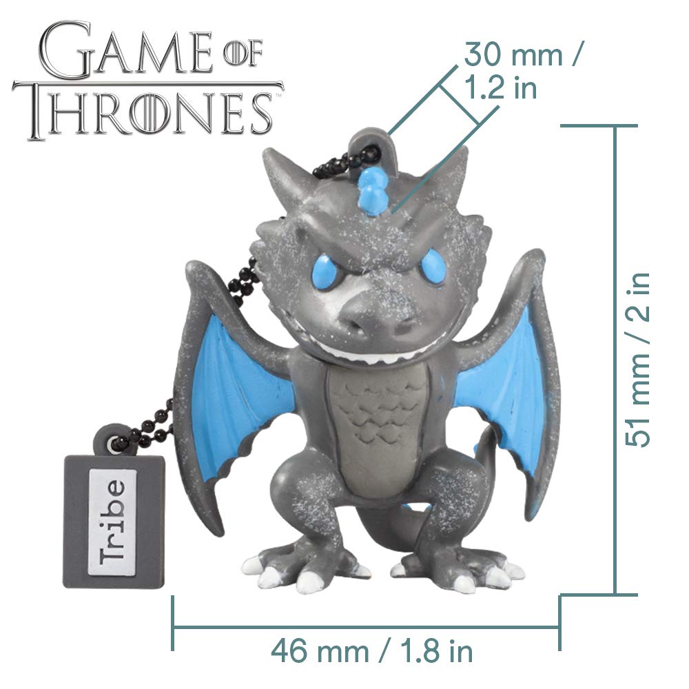 Tribe FD032507, Game of Thrones Viserion, 16GB USB Flash Drive 2.0 Memory Stick Keychain