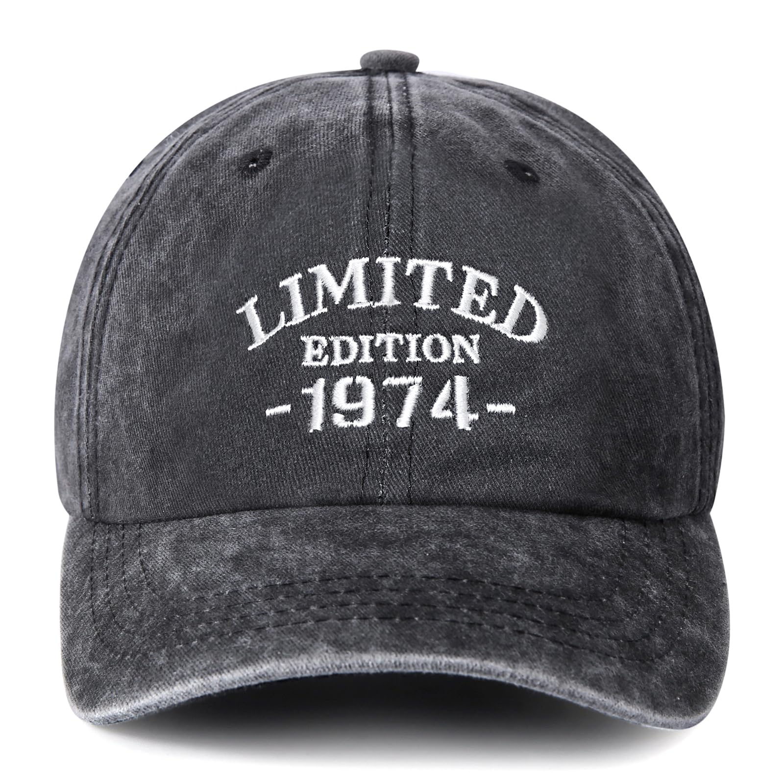50th Birthday Gifts for Men Women, Vintage 1974 Birthday Baseball Caps Adjustable, 50th Birthday Decorations Men, Funny 50th Gift Ideas - Washed Cotton Hats for Dad Mom Uncle Aunt Son Daughter Grey