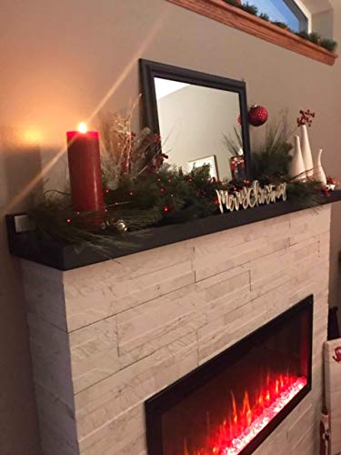 Joel's Antiques Floating Wall Shelf - Long Shelf for Fireplace Mantel, Bookshelf, Bedroom, Photos, Patented Easy Install - Black, 60" x 6" x 2"