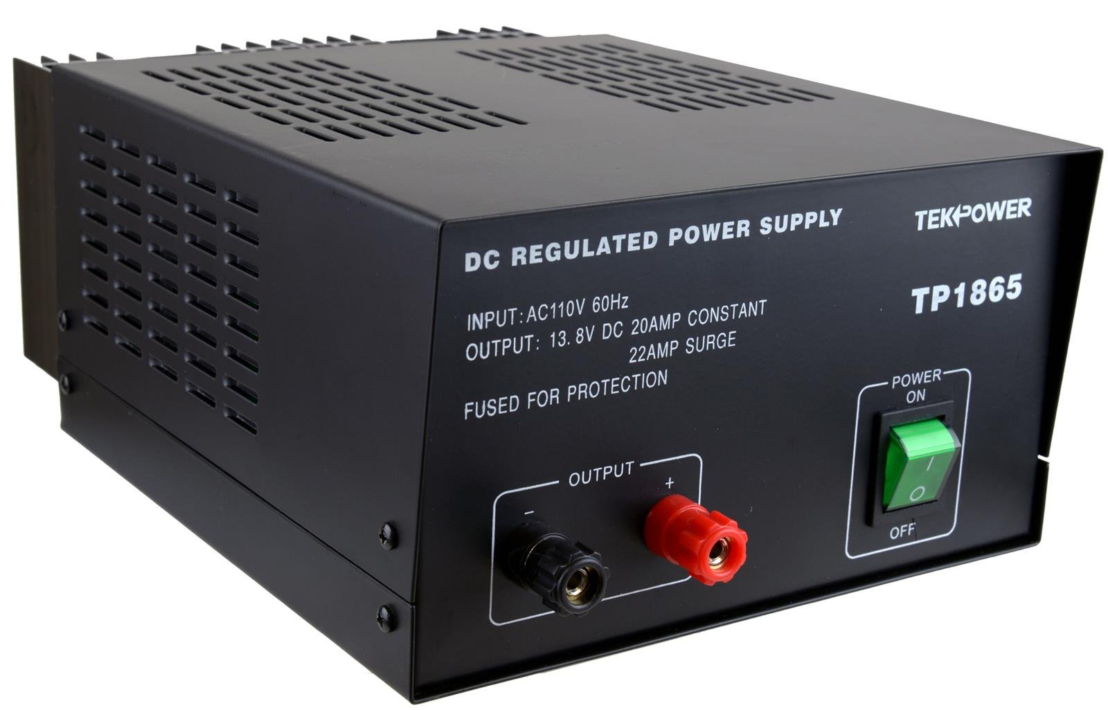 TekPower TP1865 22 Amp DC 13.8V Regulated Power Supply with Fuse Protection