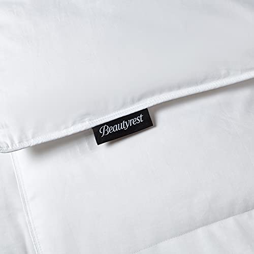 Beautyrest Sateen Cotton European White Down Comforter - All Season Warmth, Made in USA โ King Size