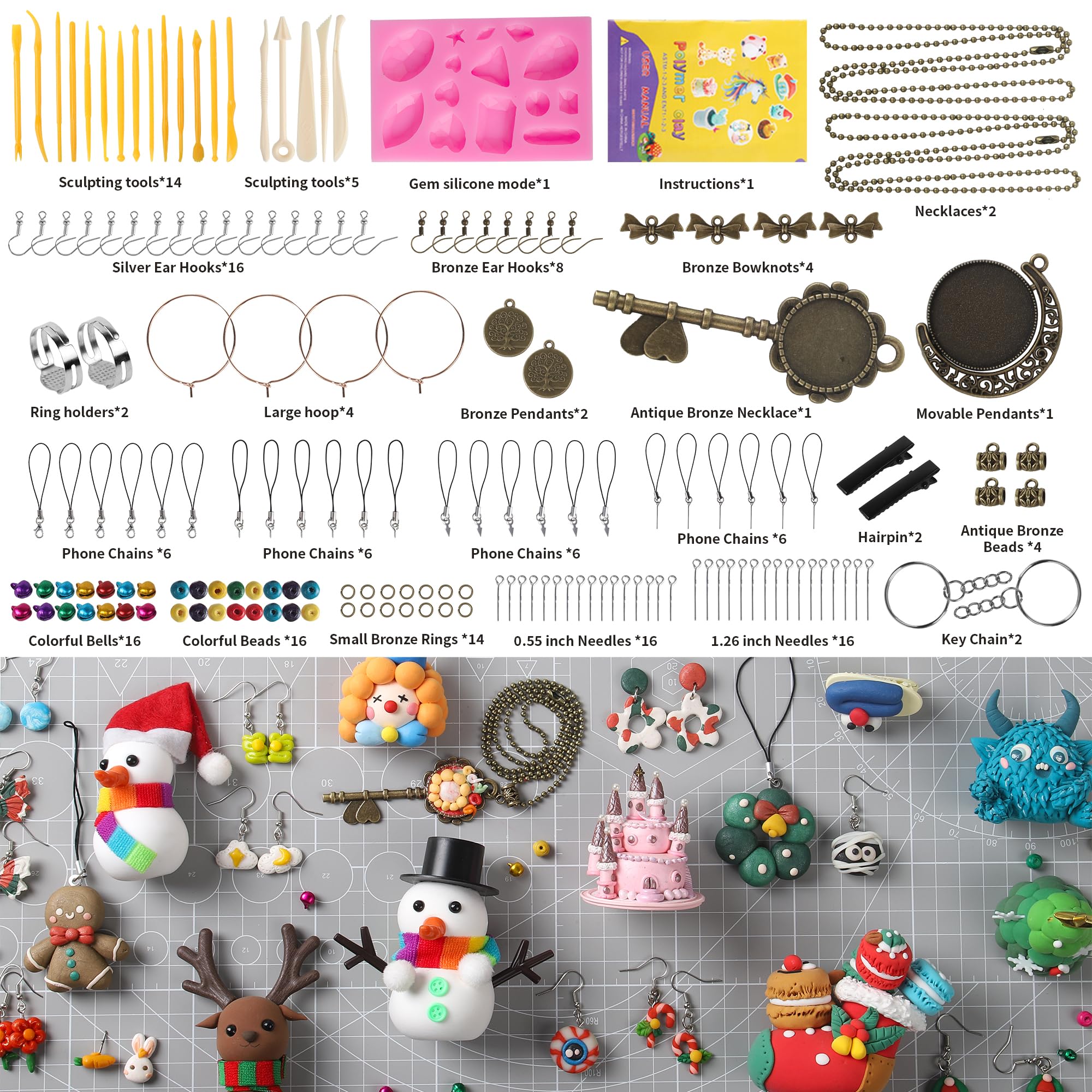 Aestd-ST Polymer Clay 85 Colors, Modeling Clay for Kids, Oven Bake Molding Clay Kit,DIY Starter Clay Sets with Sculpting Tools and Accessories, Art and Craft Gifts for Kids and Adults.