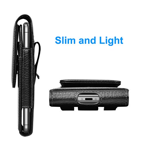 Takfox Phone Holster for Samsung Galaxy S23 Ultra S22 Plus S21 FE S20 S10 A04s A03s A14 A13 A12 A42 A32 A53 A23 5G A14,Note 20/10/9 J7 Leather Cell Phone Belt Clip Holster Carrying Pouch Holder,Black