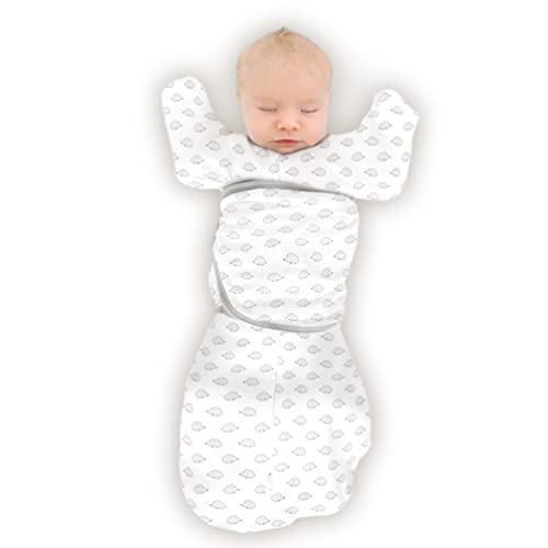 SwaddleDesigns Omni Swaddle Sack® Arms Up Half-Length Sleeves & Mitten Cuffs, Easy Swaddle Transition, Hedgehogs, 0-3 Month