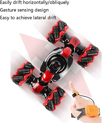 RC Stunt Car, Twisted Car Deformable All-Terrain Off Road Car 360° Flips Double Sided Rotating Race Car with Gesture Sensor Watch Lights for Kids E92
