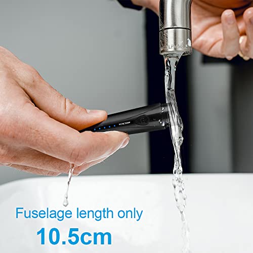 ARECTECH Mini Portable Shaver Pocket Razors Electric Razor for Men USB Rechargeable LED Battery Display Best for Travel Shaves Touch Up Shaves Cordless Black