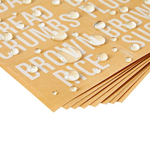 Talented Kitchen 224 White Pantry Labels & Fridge β All Caps Kitchen Pantry Names & Fridge β Food Label Sticker, Water Resistant Pantry Labels for Containers Jar Labels Pantry Organization and Storage