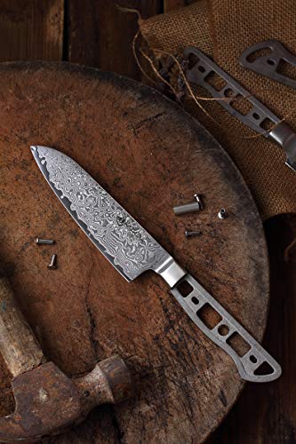 KATSURA Woodworking Project Kit β Santoku Knife Blank β 5 Inch β Japanese Premium AUS 10, 67 Layers Damascus Steel