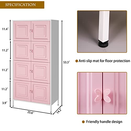 MIOCASA Metal Locker with 8 Doors Storage Cabinet Home and School Storage Organizer Steel Cabinet for Clothes,Bags,Toys and Book (S-Locker-08)