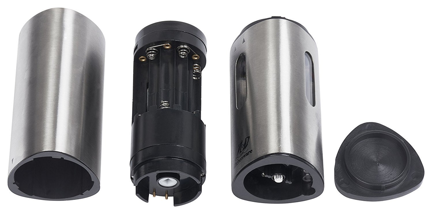 AD Kitchenware Electric Pepper Grinder Salt and Pepper Mill Kitchen, Stainless Steel