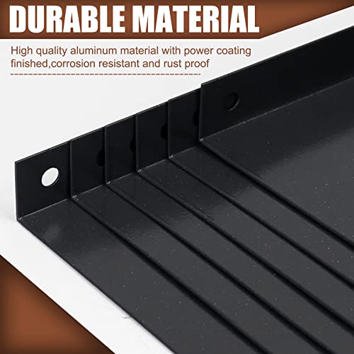 BJADE'S Gutter Valley Splash Guard,4 Pcs Aluminum Roof Valley Splash Shield Gutter Guard.for Straight,Flat Roofs,Corner,10 inch Each,Black