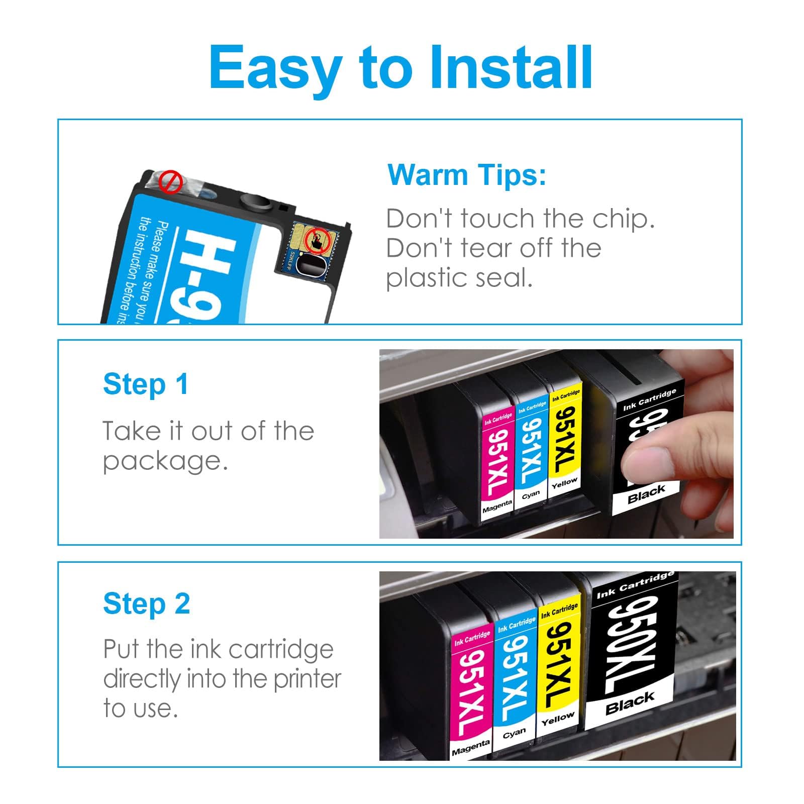 Galada Remanufactured Ink Cartridges Replacement for HP 950 951 XL 950XL 951XL Combo Pack for Officejet Pro 8600 8620 8610 8100 8660 8600 Plus Printer (4-Pack)