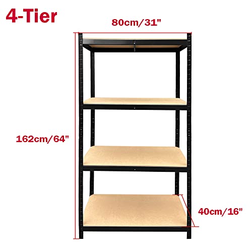 AUTOFU Metal Shelves for Garage Storage Heavy Duty 4 Tier Shelving Unit Adjustable Shelf Organizer System Boltless Storage Rack for Home, Shed, Kitchen, Basement, Laundry 64" H x 31" W x 16" D
