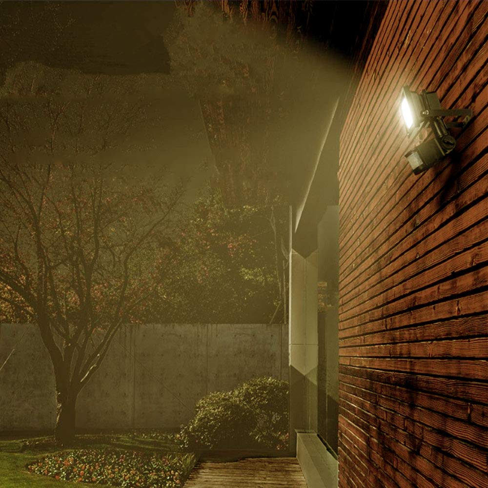 ASIGN 10W Motion Sensor LED Flood Light, 3000K Warm White, 1100lm(MAX), IP65 Waterproof Security Spotlight with PIR for Driveway, Frontdoor, Stair, etc.