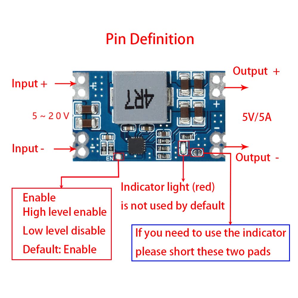 5pcs High Efficiency Output 5V 5A mini560 Step Down DC-DC Converter Voltage Regulator Buck Stabilized Power Supply Module
