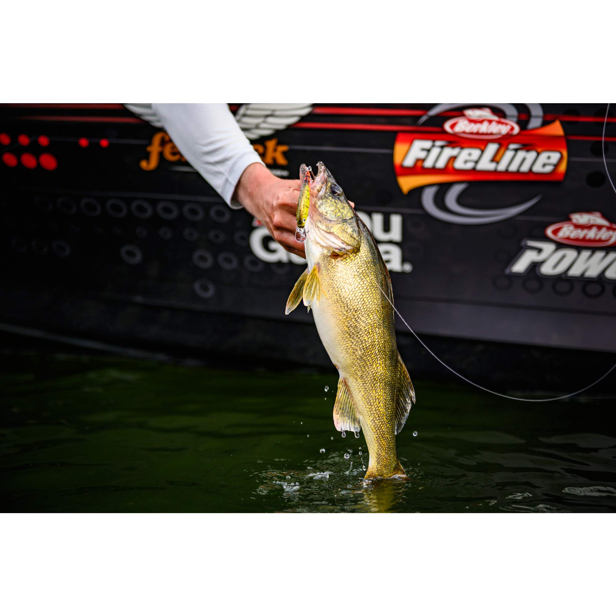 Berkley Flicker Shad Shallow Fishing Lure, Firetail Hot Perch, 2/7 oz, 2 3/4in | 7cm Crankbaits, Size, Profile and Dive Depth Imitates Real Shad, Equipped with Fusion19 Hook