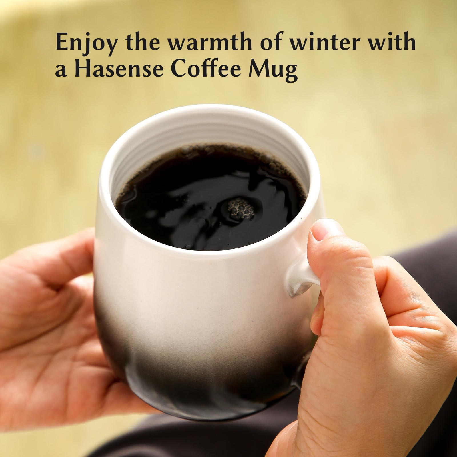 Hasense Large Coffee Mug, 20 OZ Ceramic Coffee Cup with Comfortable Handle for Men and Women, Modern Tea Cups for Coffee, Latte, Cocoa, Cappuccino, Microwave Safe, Grey Brown