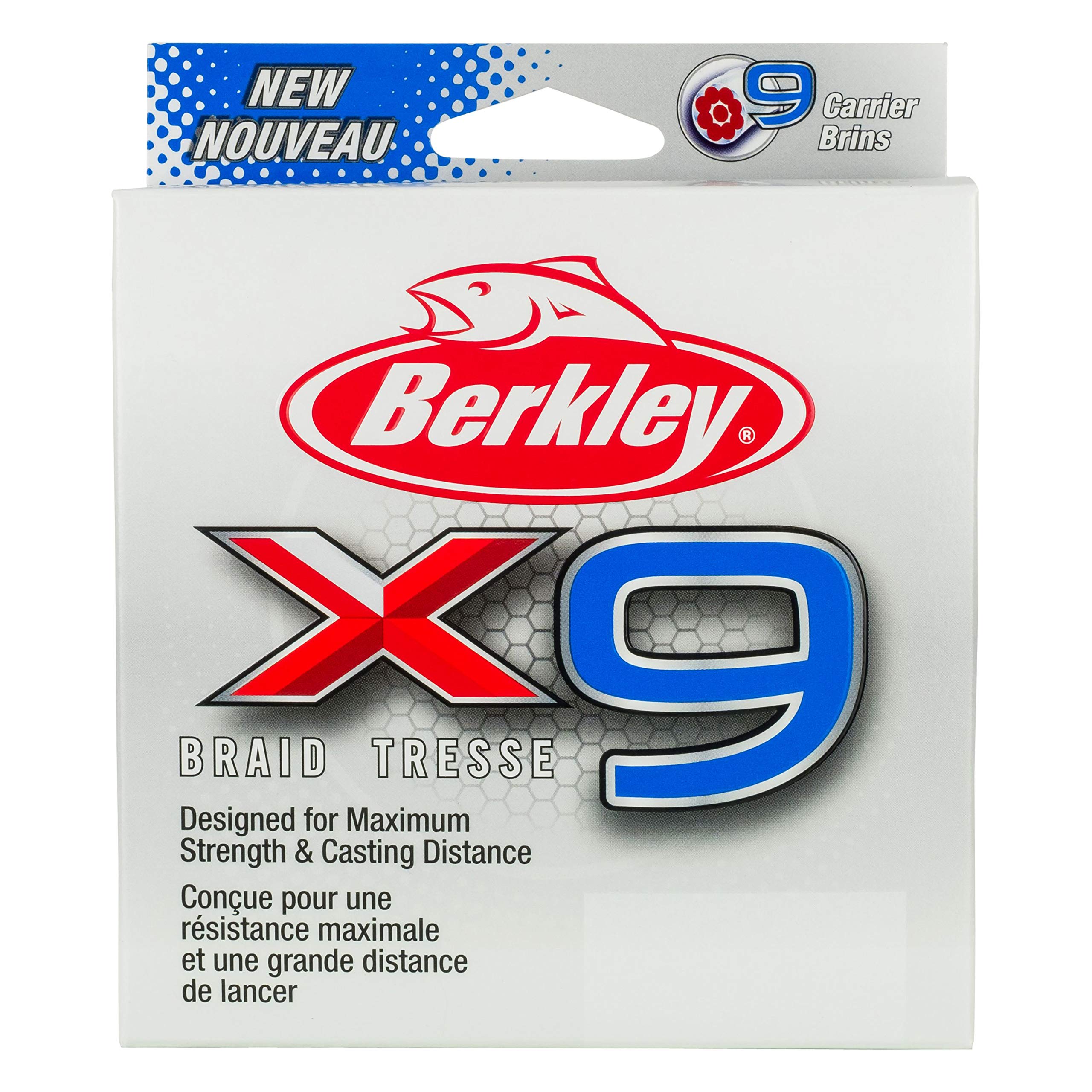 Berkley x9 Braid Superline, Crystal, 8lb test | 20 lbC | 9.0kg, 328yd | 300m Fishing Line, Suitable for Freshwater and Saltwater Environments