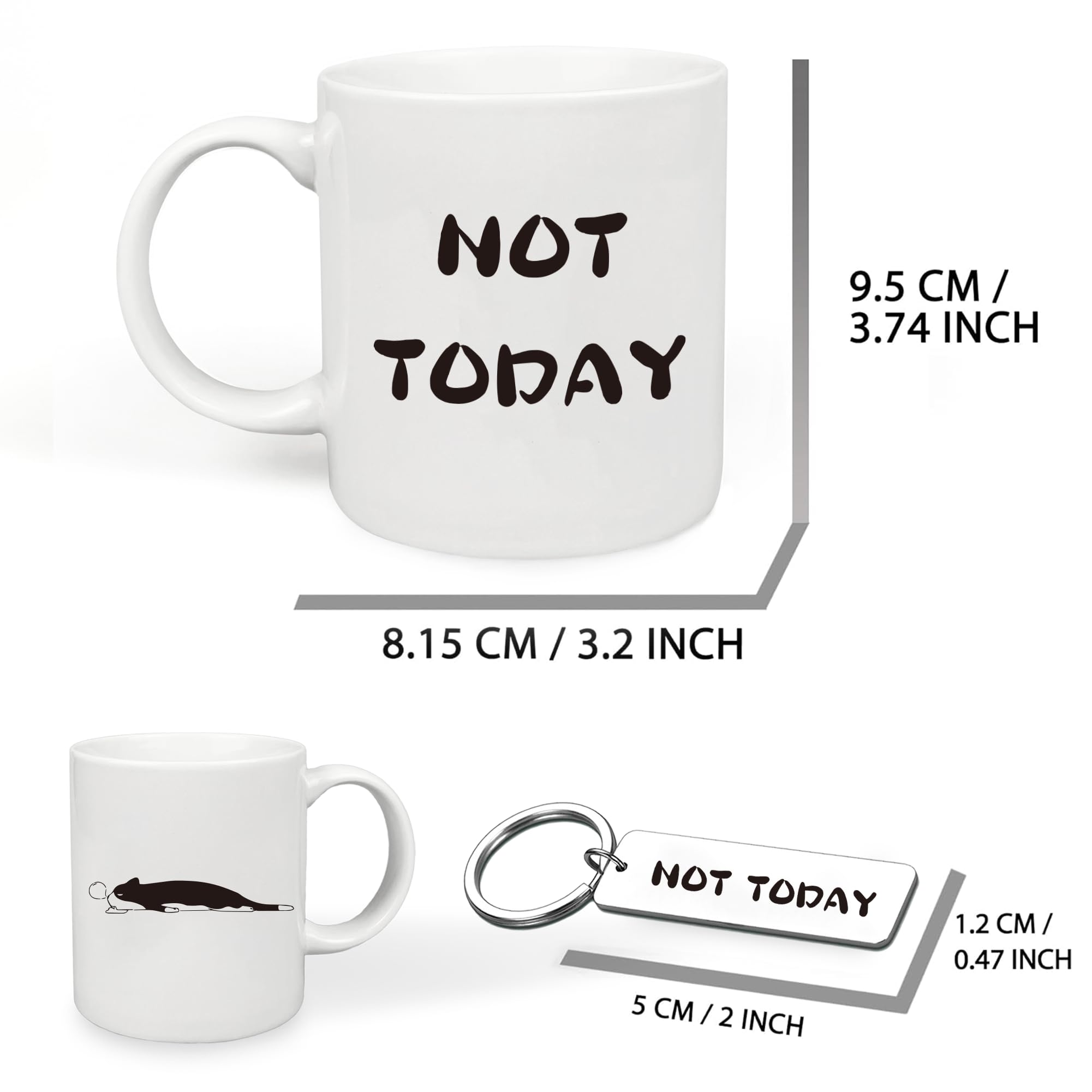 Magicaleast Not Today theme Coffee Mug and Keychain Not Today theme Funny Gift for Coworkers, Friends