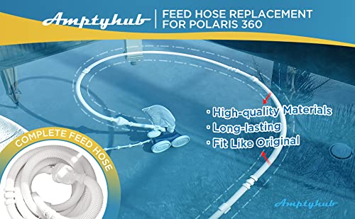 Amptyhub 9-100-3100 Feed Hose Complete with Back-Up Valve and Universal Wall Fitting Replacement for Polaris 360 (Not Compatible with Polaris 280 380))