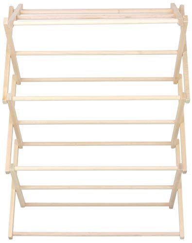 Pennsylvania Woodworks Premium American Maple Clothes Drying Rack - Handcrafted in Pennsylvania - Solid Wood Construction, Collapsible, Eco-Friendly Laundry Solution (Medium)