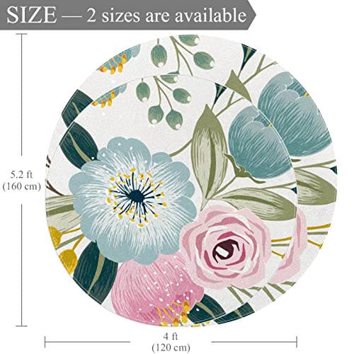 Area Rugs for Bedroom, Luxurious Soft and Thick Non-Slip Carpet for Baby Room, Nursery Modern Decor Rug, Modern Pastorable Flower Spring Floral