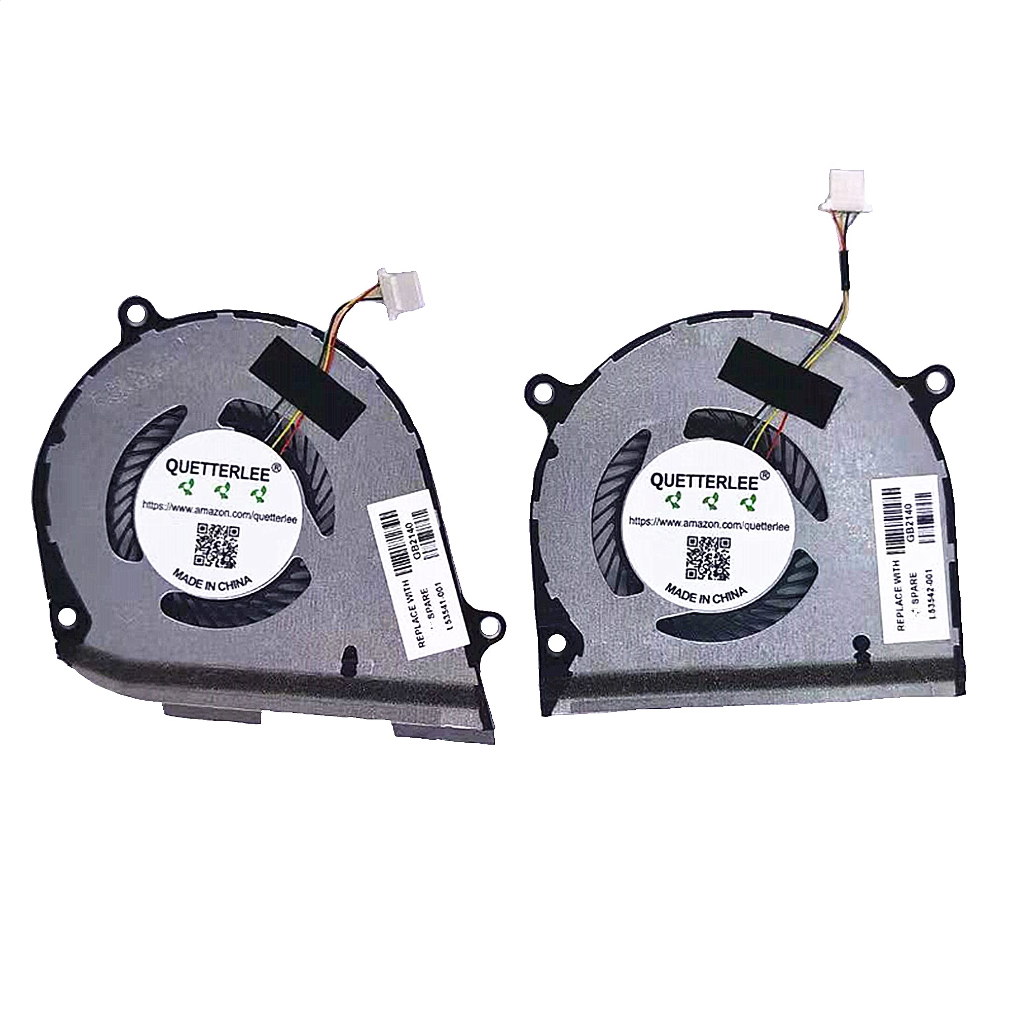QUETTERLEE Replacement New Laptop CPU and GPU Cooling Fan for HP Envy 15-DS 15-DR 15M-DS 15M-DS0011DX 15-DS0013NR 15-DS0003CA 15-DS0013CA TPN-W142 TPN-W143 Series L53542-001 L53541-001 Fan