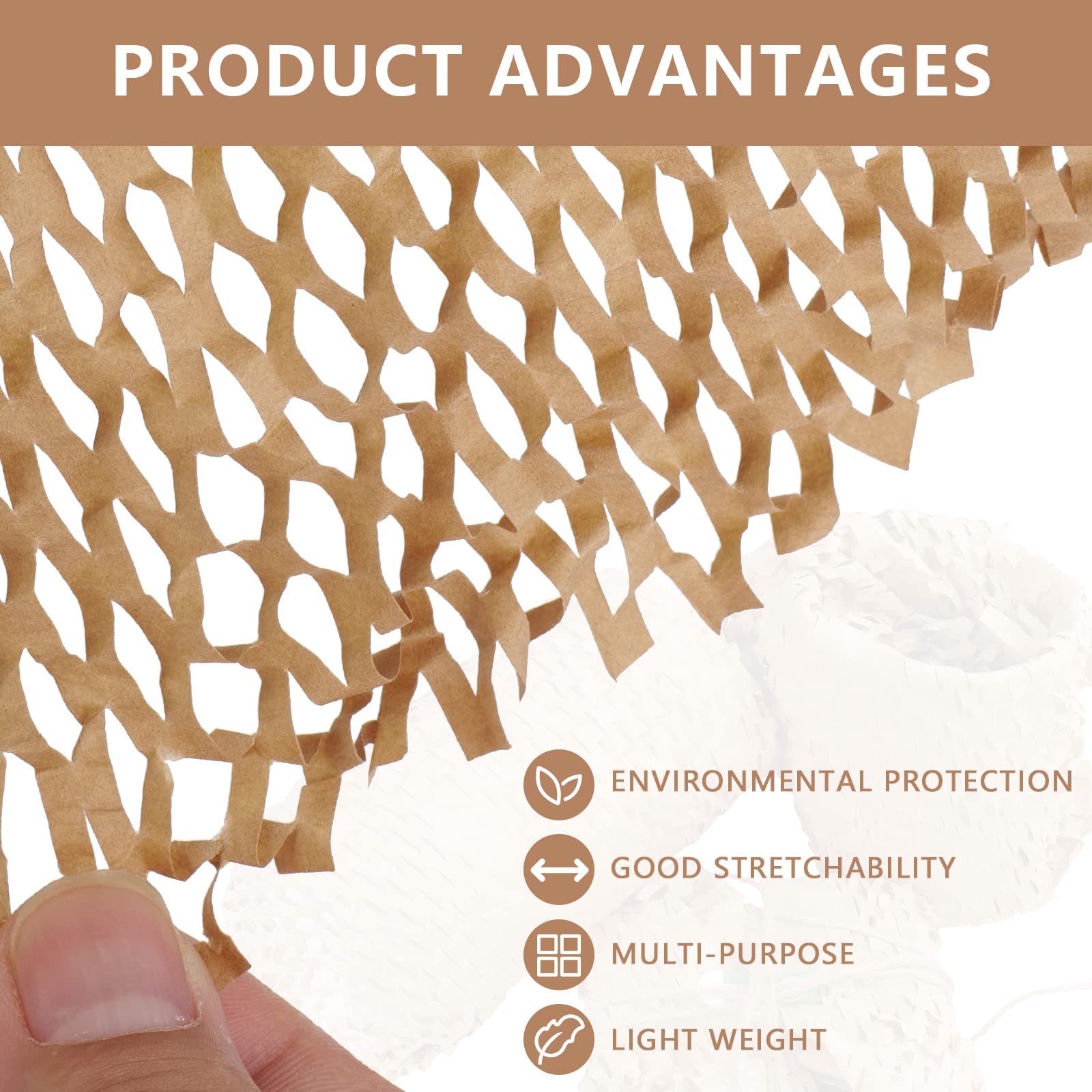426’ x 14" Honeycomb Packing Paper, BOEASTER Packing Paper Substitute Bubble Cushioning Wrap for Moving Recyclable Moving Supplies Protective Roll in Self-Dispensed Box for Shipping Packaging Gift